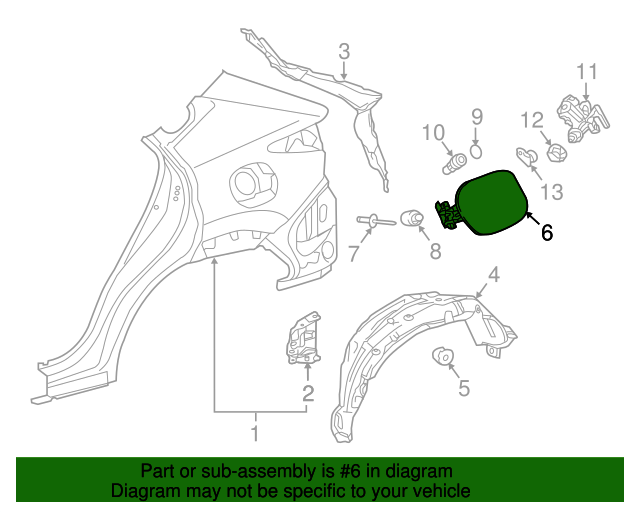 77350-78010 - Fuel Door - 2015-2020 Lexus | My L Parts