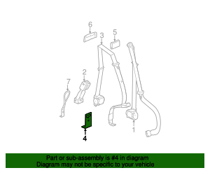 2007-2019 GM Rear Center Seat Belt Retractor Bracket 15792091 GM ...