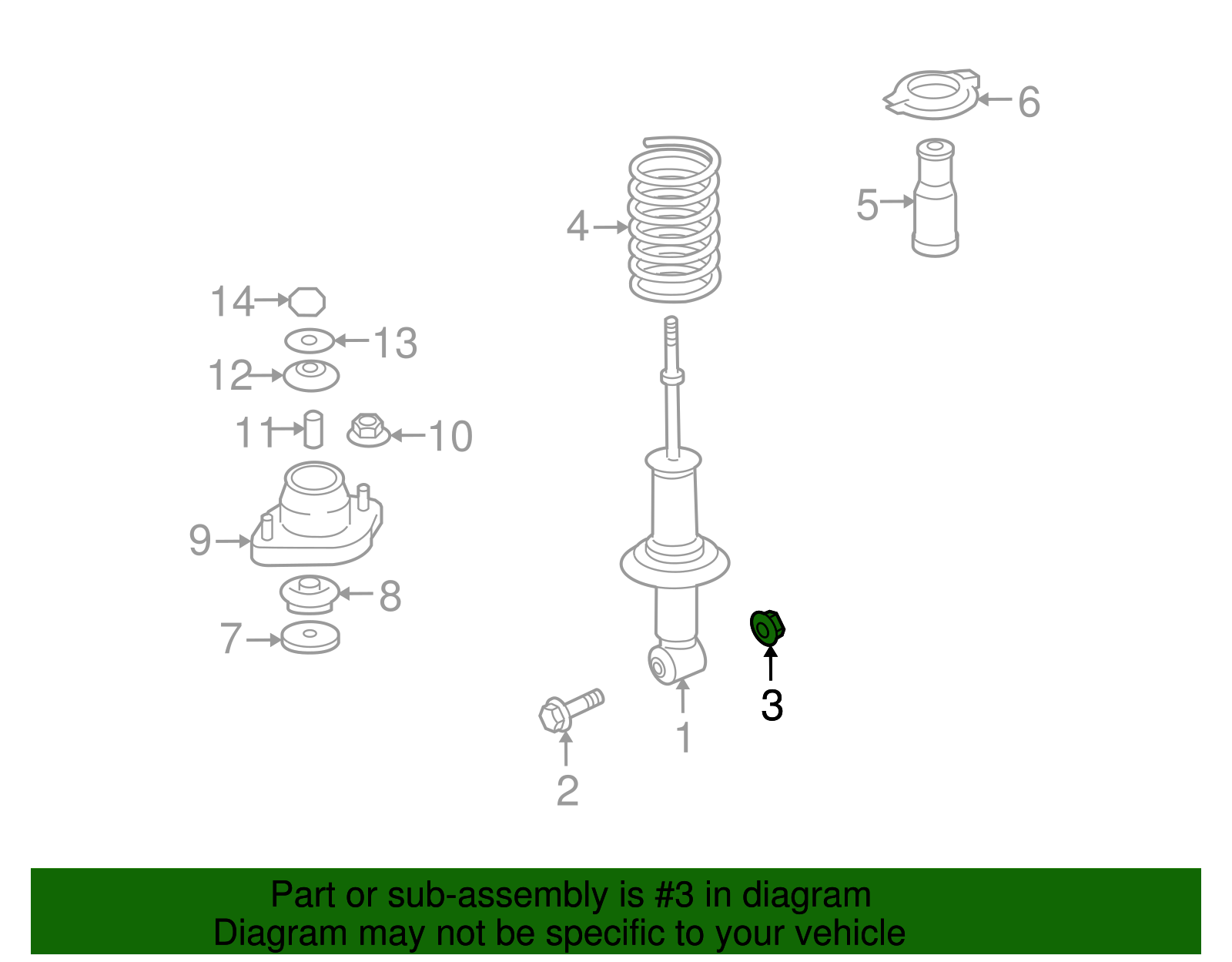 2007-2017 Mitsubishi Upper Control Arm Nut MU000763 | OEM Parts Online