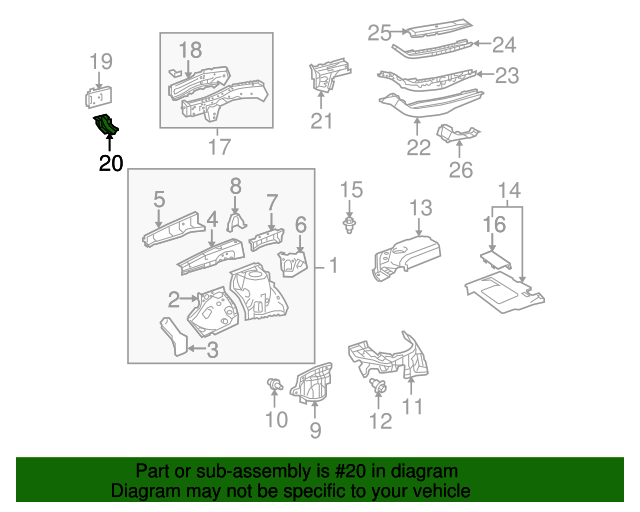57164-0E010 - Front Reinforced - 2004-2015 Lexus | MyLexusParts