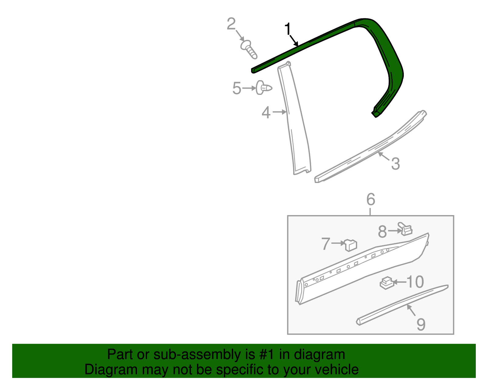 2018-2024 Chevrolet Passenger Side Door Molding 84477903 GM ...