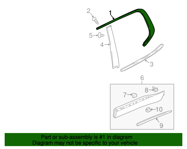 2018-2023 Chevrolet Traverse Molding 84838705 | GMPartsDirect.com
