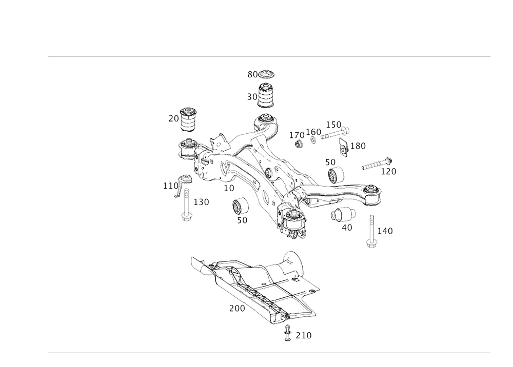 246-350-11-08 - Rear Axle Carrier 2014-2023 Mercedes-Benz | Mercedes ...