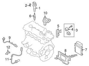 2015 Hyundai Veloster Spark Plug 18849-08071 | OEM Hyundai Parts