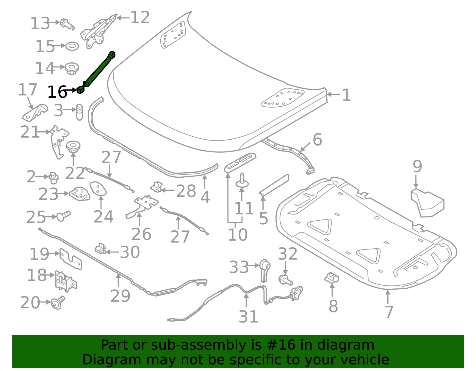 Genuine Support Cylinder for 2013-2022 Land Rover | Land Rover Part ...