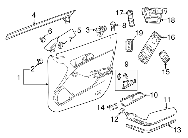 117-720-72-00-3D16 - Door Trim Panel 2014-2019 Mercedes-Benz | Mercedes ...