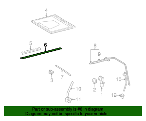 1986-2003 Mercedes-Benz Sunroof Slide 124-782-13-26 | AutoNationParts.com