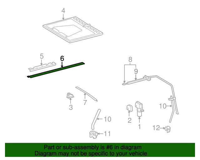 1986-2003 Mercedes-Benz Sunroof Slide 124-782-13-26 | AutoNationParts.com
