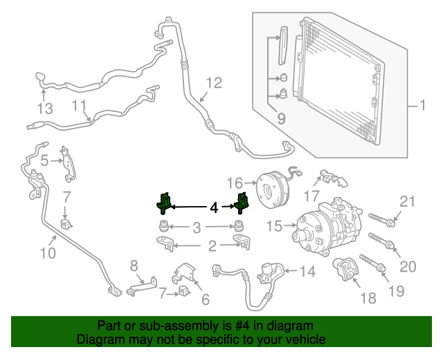 88688-35620 - Condenser Assembly Upper Bracket 2003-2009 Lexus GX470 ...