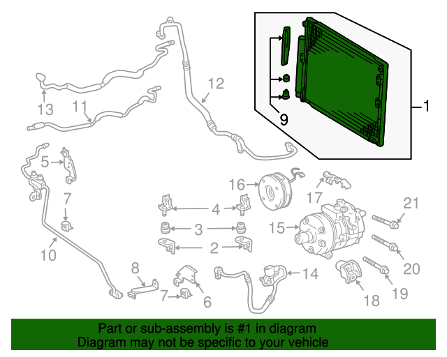 2006-2009 Lexus GX470 Condenser Assembly 88461-60111 | Genuine Lexus Parts