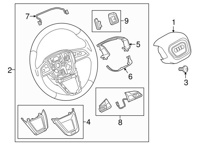 4M0-971-589-C - Steering Wheel Wiring Harness 2018-2020 Audi ...