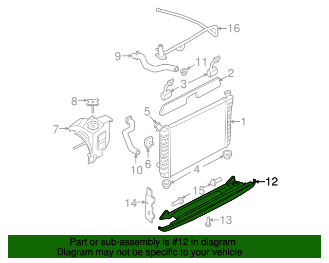 1997-1999 GM Deflector Asm Rad Air Lwr 10426565 | TascaParts.com