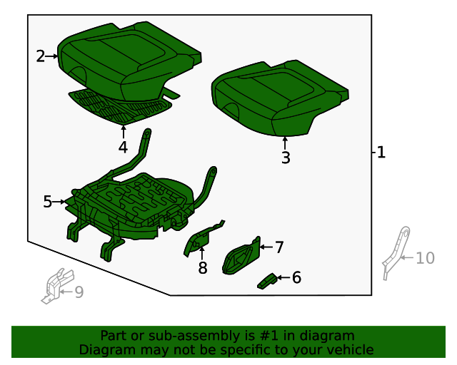 2022-2023 Hyundai Tucson Cushion Assembly 88100-CW510-KIE | QuirkParts