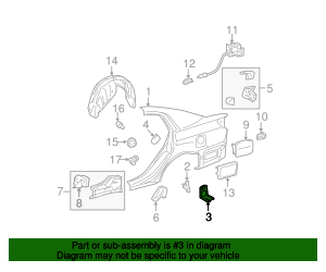 2011-2012 Toyota Avalon Quarter Panel Reinforcement 61648-07010 ...