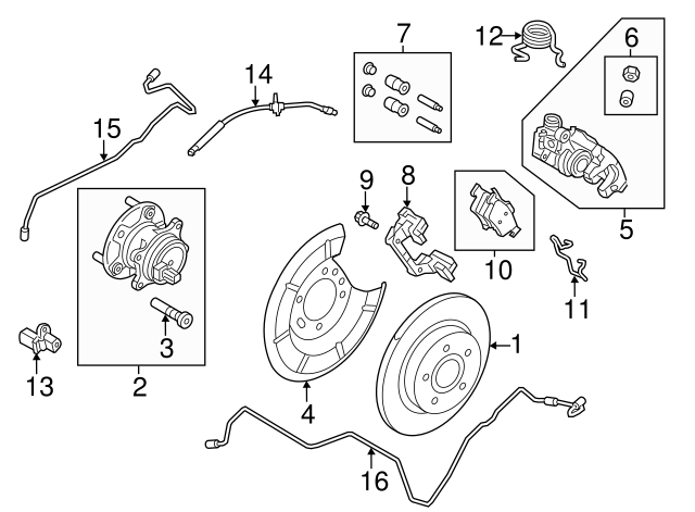 Ford FU2Z-2V200-F - Disc Brake Pad Set Rear - 2015-2018 Ford Focus ...