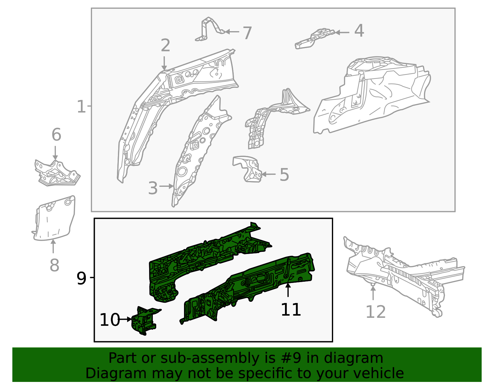 2021-2024 Toyota Sienna Rail Assembly 57110-08011 | Discount Parts Monster