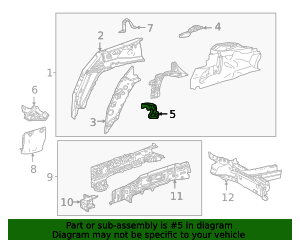 2021-2024 Toyota Sienna Fender Gusset 53786-08010 | Toyota San Diego Parts