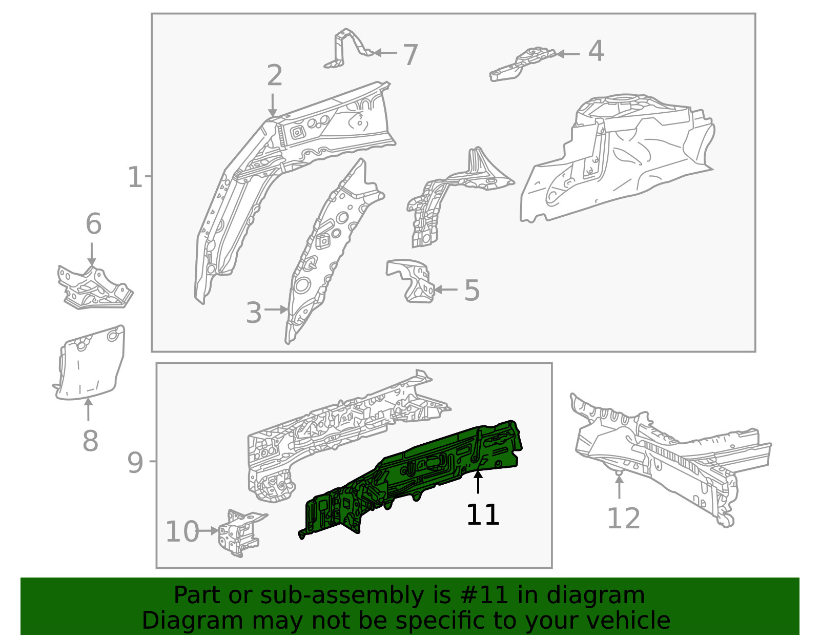 2021-2024 Toyota Sienna Frame Side Member 57025-08031 | Toyota Parts Center