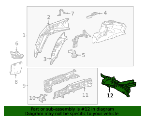 57016-08020 - Rail Reinforced 2021-2024 Toyota Sienna | Group 1 Auto Parts