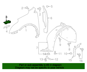 2017-2022 Cadillac XT5 Driver Side Front Fender Bracket 23188300 ...