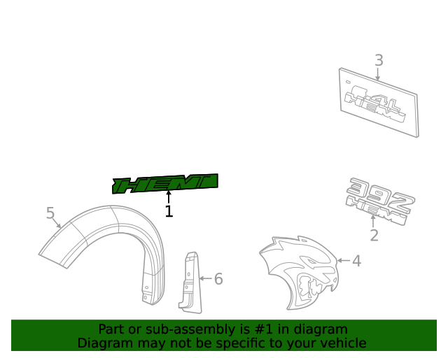 2015-2021 Dodge Charger Nameplate 68234615AB | TascaParts.com