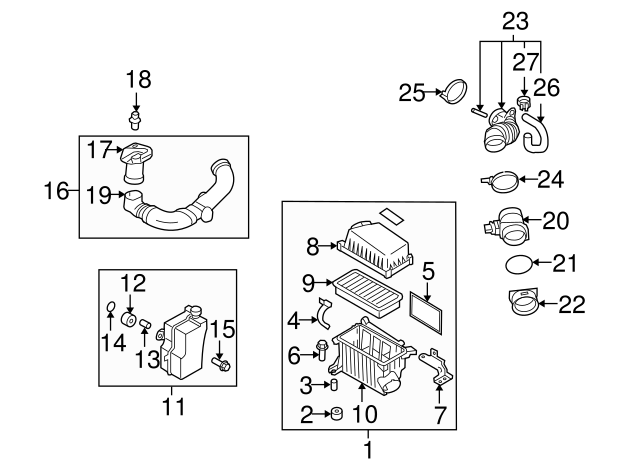 Air Cleaner Assembly Bolt - Kia (28171-2H000) | TascaParts.com