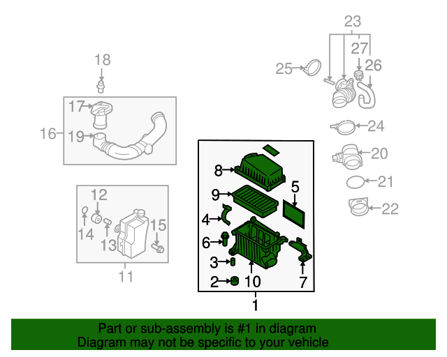 2007-2011 Kia Air Cleaner Assembly 28110-1G000 | OEM Parts Online
