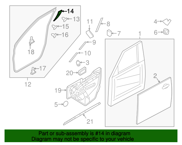 2017-2020 Nissan Armada Door Weather-Strip Clip 80850-1LA0B | QuirkParts