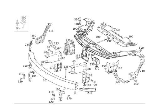 Front Stiffening and Radiator Support for 2015 Mercedes-Benz SL 550 ...