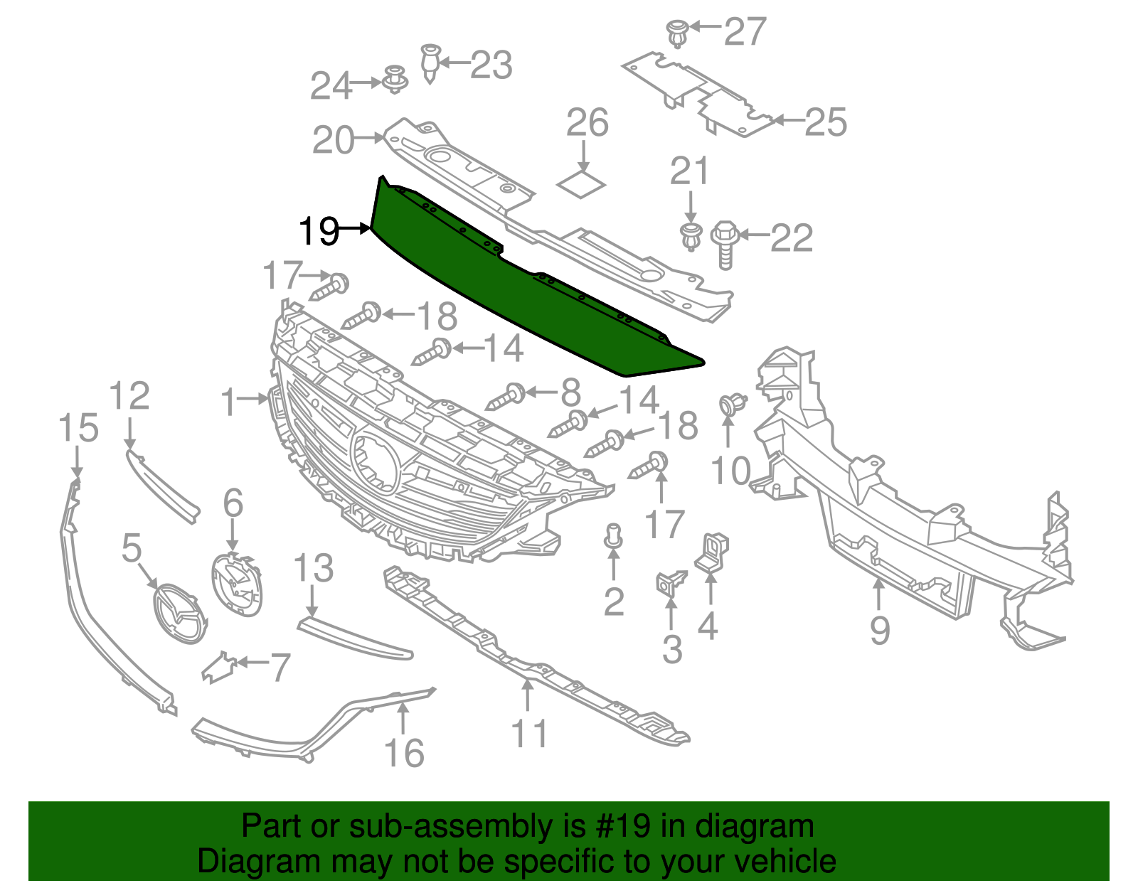 2014-2017 Mazda 6 Upper Panel GHP9-50-033C-83 | RealMazdaParts.com