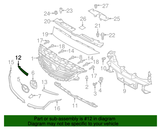 2014-2017 Mazda 6 Upper Molding GHP9-50-B41A | RealMazdaParts.com