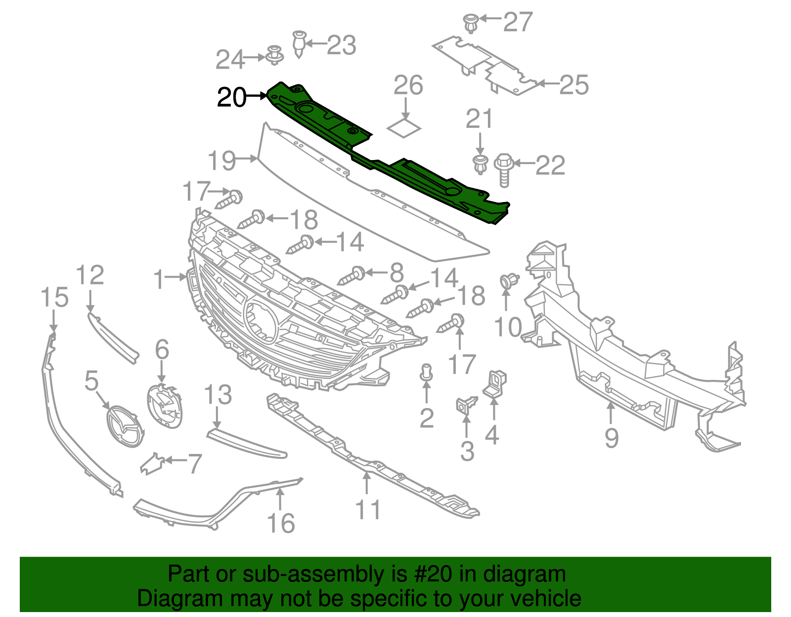 2014-2017 Mazda 6 Upper Bracket GHP9-50-717D | RealMazdaParts.com