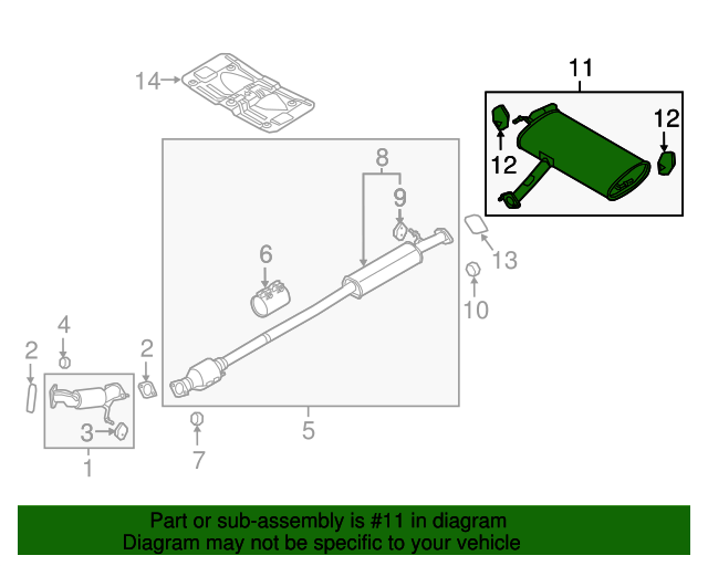 2016-2021 Kia Sportage Exhaust Muffler 28710-D9640 | TascaParts.com