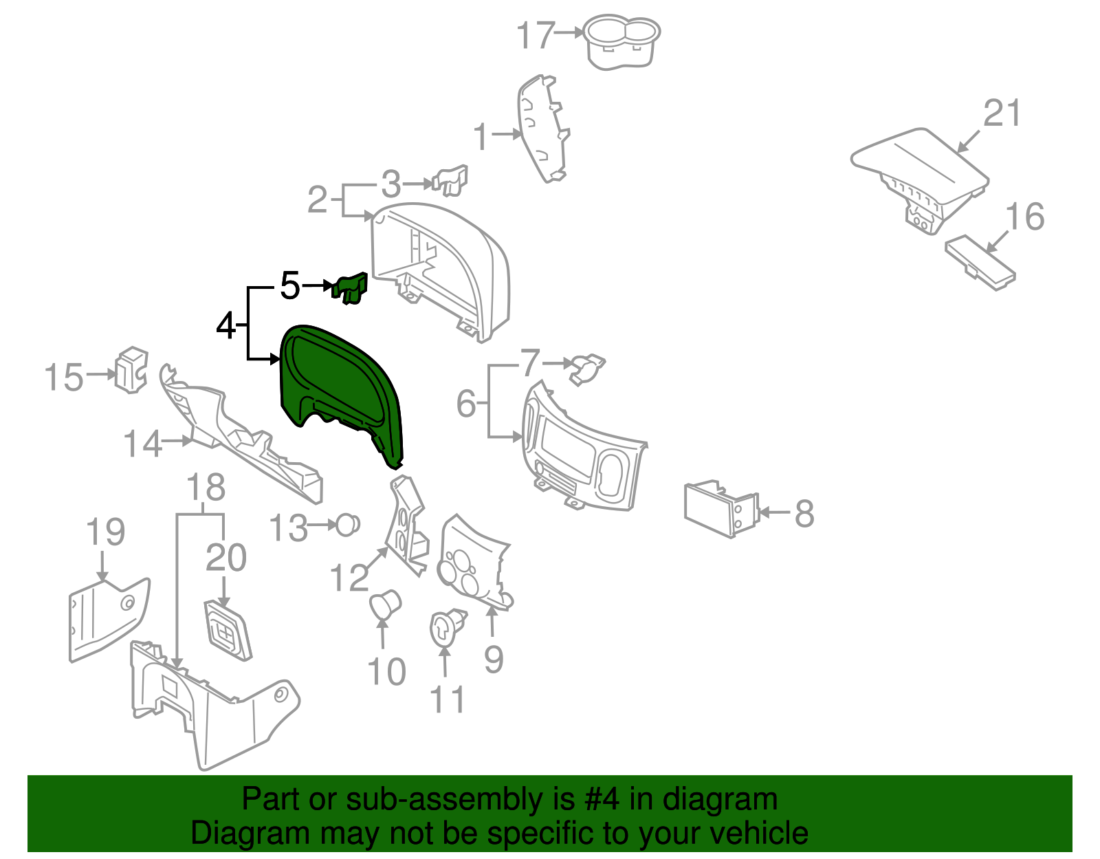 2009-2014 Nissan Cube Cluster Bezel 68241-1FC0A | Nissan Parts Central