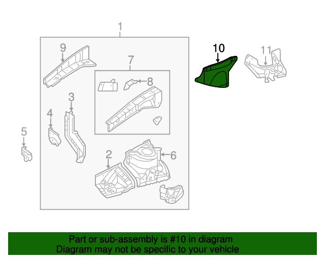 2001-2011 Toyota Fender Apron Seal 53737-06020 | Toyota Parts Center