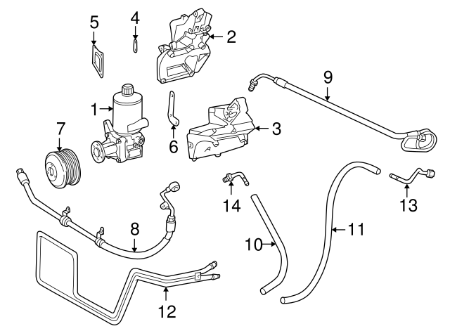 201-997-03-82 - Power Steering Return Hose 1984-2000 Mercedes-Benz ...