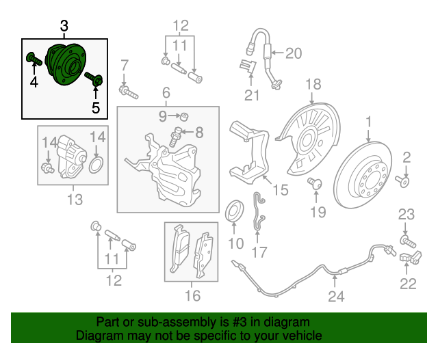 8V0-598-625-C - Hub & Bearing 2016-2023 Audi | Audi OEM Parts