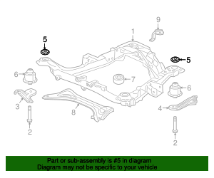 50261-TZ5-A01 - Rubber, Front Sub-Frame Mounting-Insulator (Upper) 2016 ...