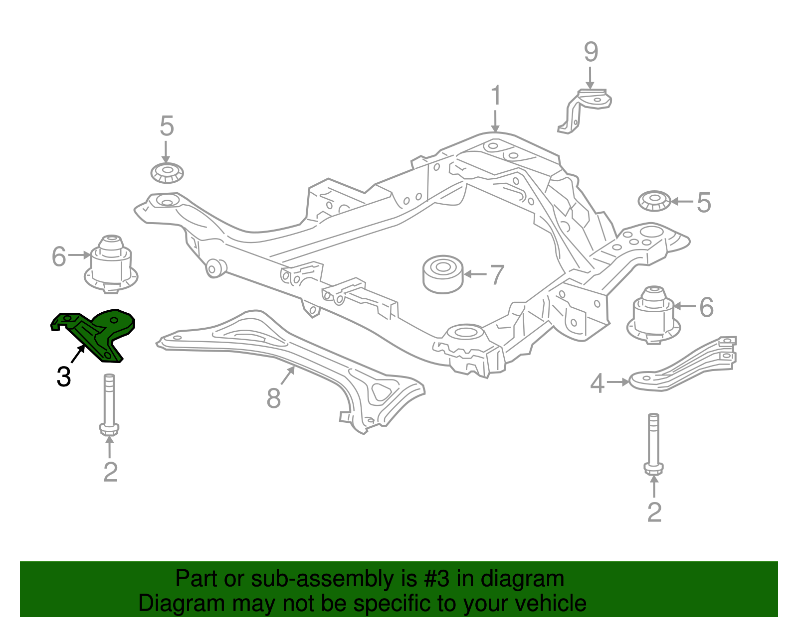 2016-2025 Honda Engine Cradle Stay 50266-TZ5-A01 | Cheaper Honda Parts