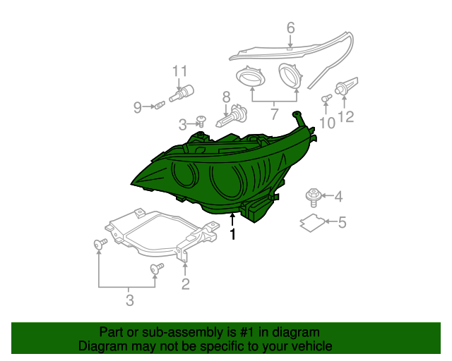 63-12-7-166-115 - Headlamp Assembly - 2004-2007 BMW | Buy BMW Parts Now