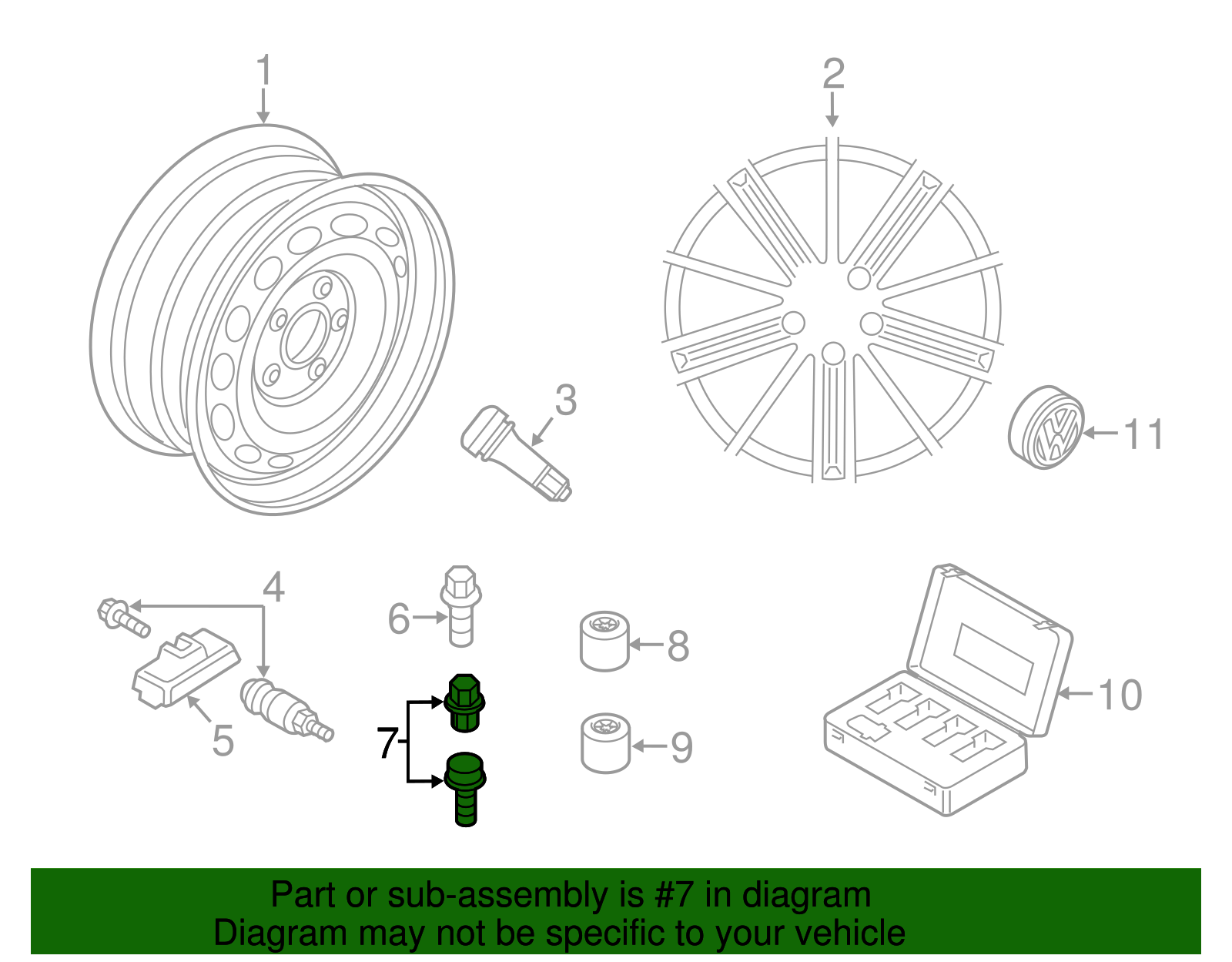 2009-2018 Volkswagen Wheel Bolt WHT-001-814-B-522 | OEM VW Parts Haus