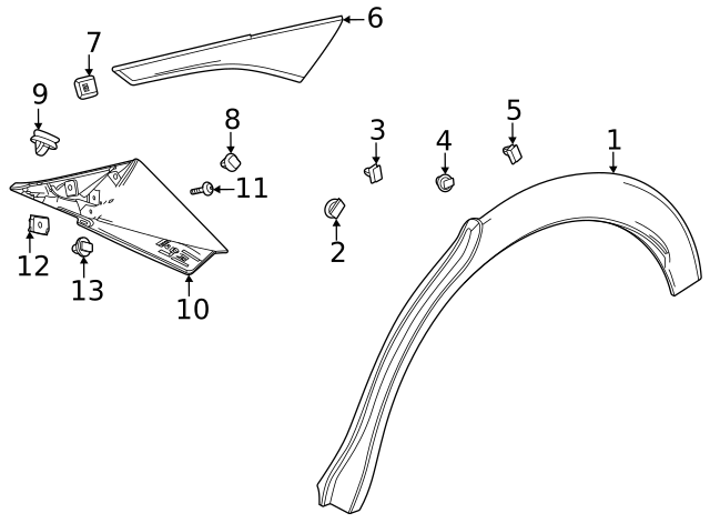 2020-2021 Buick Encore GX Wheel Opening Molding Clip 11602489 ...