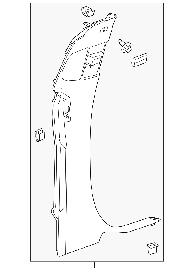 2015-2019 GM Jet Black Passenger Side Body Lock Pillar Garnish Molding ...