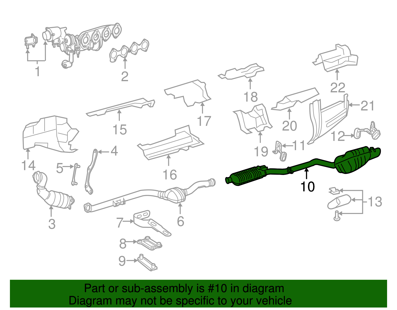 204-490-30-35 - Exhaust Muffler 2012-2014 Mercedes-Benz C250 ...