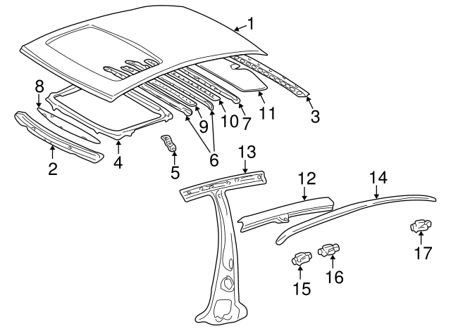 2001-2003 Lexus LS430 Drip Rail 75551-50020-A1 | OEM Vehicle Parts