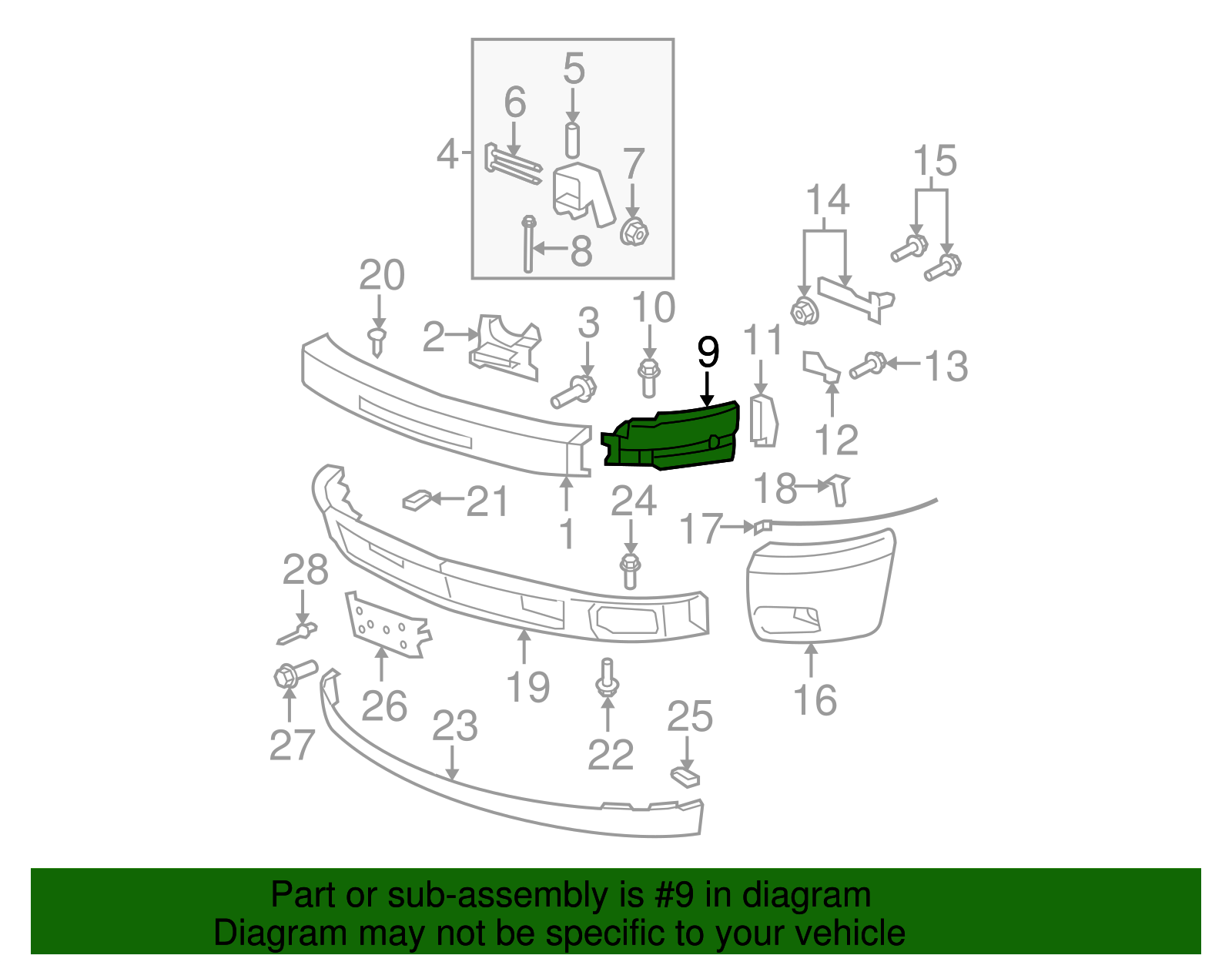 2007-2013 Chevrolet Passenger Side Front Bumper Impact Bar Extension ...