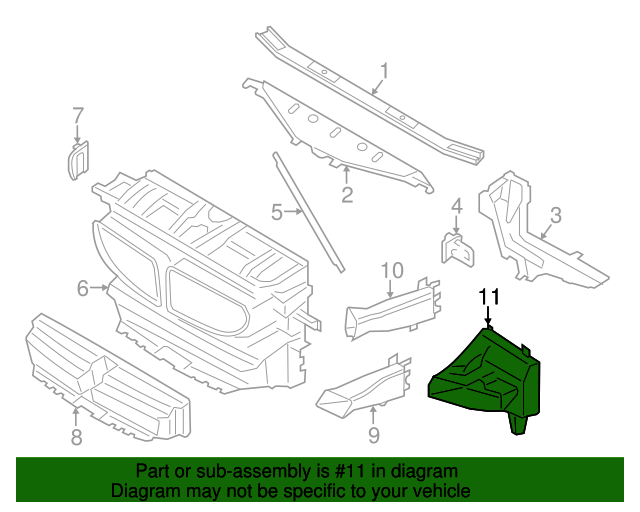 51747370386 - 2016-2019 BMW Duct (51-74-7-370-386) | BMW of South ...