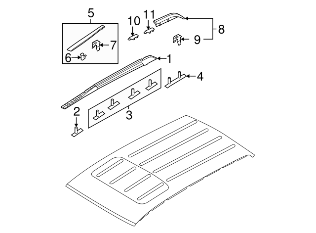 Genuine OEM Side Rail Assembly Part# 87270-2E000-ZI Fits 2005-2009 ...