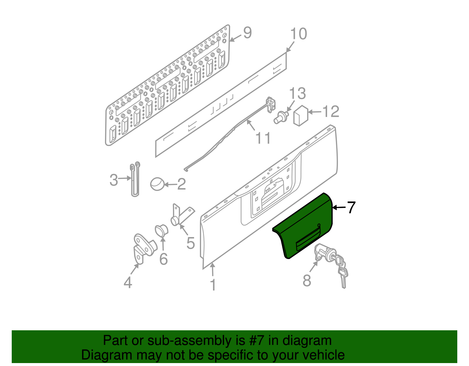 2013-2021 Nissan Frontier Tailgate Handle 90606-9BF2A | OEM Parts Online