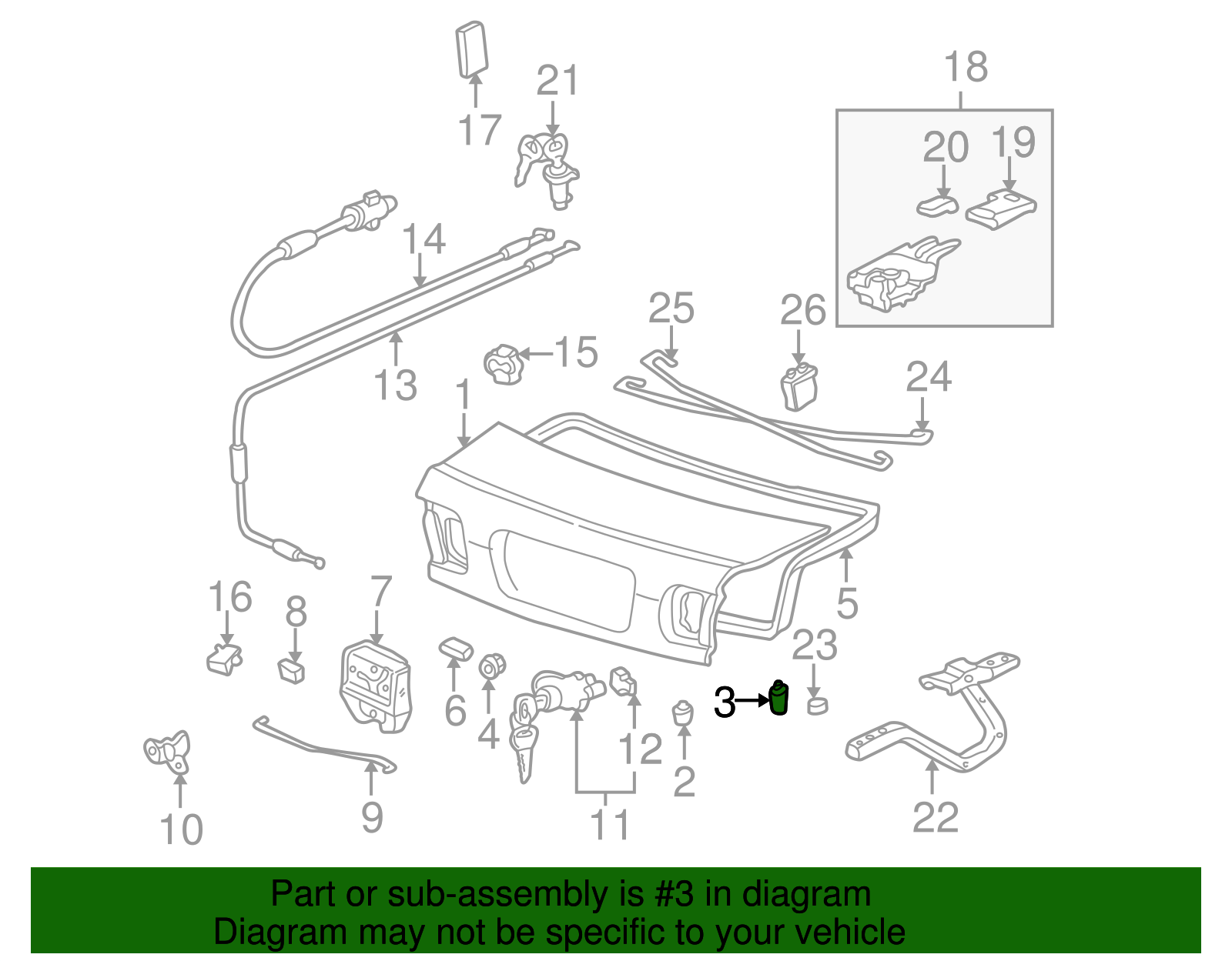 74827-SK7-000 - Stopper A Tailgate - 1992-2004 Honda | Genuine Honda Parts